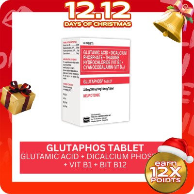 GLUTAPHOS, Dicalcium phosphate 200 mg; Glutamic acid 325 mg; Thiamine ...