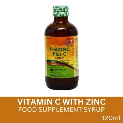 PEDZINC PLUS C, Vitamin C with Zinc Syrup 120mL | Watsons Philippines