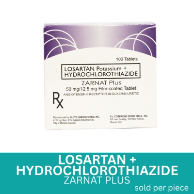 ZARNAT, ZARNAT Losartan HCTZ 50 mg/12.5 mg Sold Per Piece [PRESCRIPTION ...