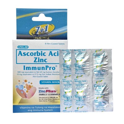 IMMUNPRO, IMMUNPRO Sodium Ascorbate Zinc Film Coated Tablets 500mg 7+1 ...