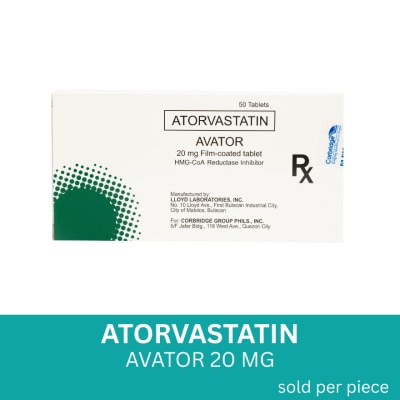 AVATOR, Atorvastatin 20mg 1 Tablet [PRESCRIPTION REQUIRED] | Watsons ...