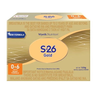 S26, Gold® One Infant Formula For 0-6 Months Bag in Box 1.8kg | Watsons ...