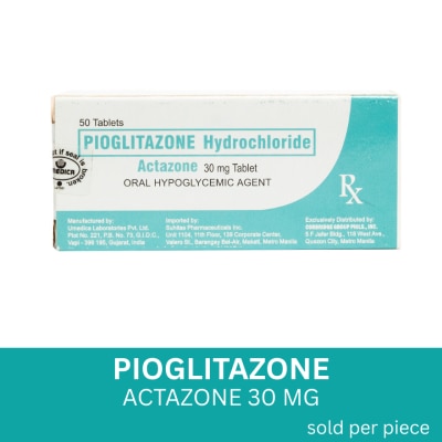 ACTAZONE, Pioglitazone Hcl 30Mg 1 Tablet [Prescription Required ...