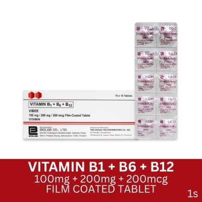 VIBEE, Vitamin B1 + B6 + B12 1 Film Coated Tablet (sold per piece ...