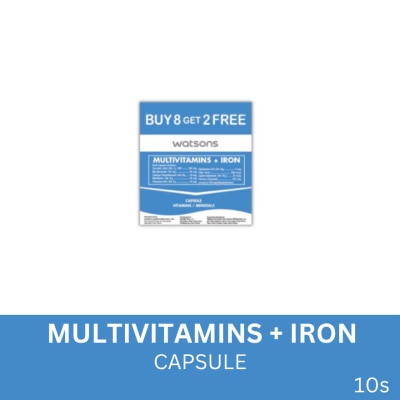 WATSONS GENERICS, WATSONS Multivitamins + Iron 8 + 2 Capsules | Watsons ...