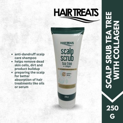 HAIR TREATS, HAIR TREATS Scalp Scrub Tea Tree With Collagen Anti ...
