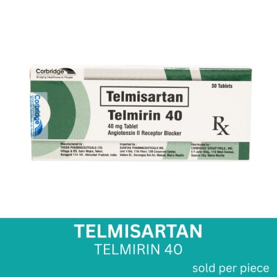 TELMIRIN, TELMIRIN Telmisartan 40mg Sold Per Piece [PRESCRIPTION ...