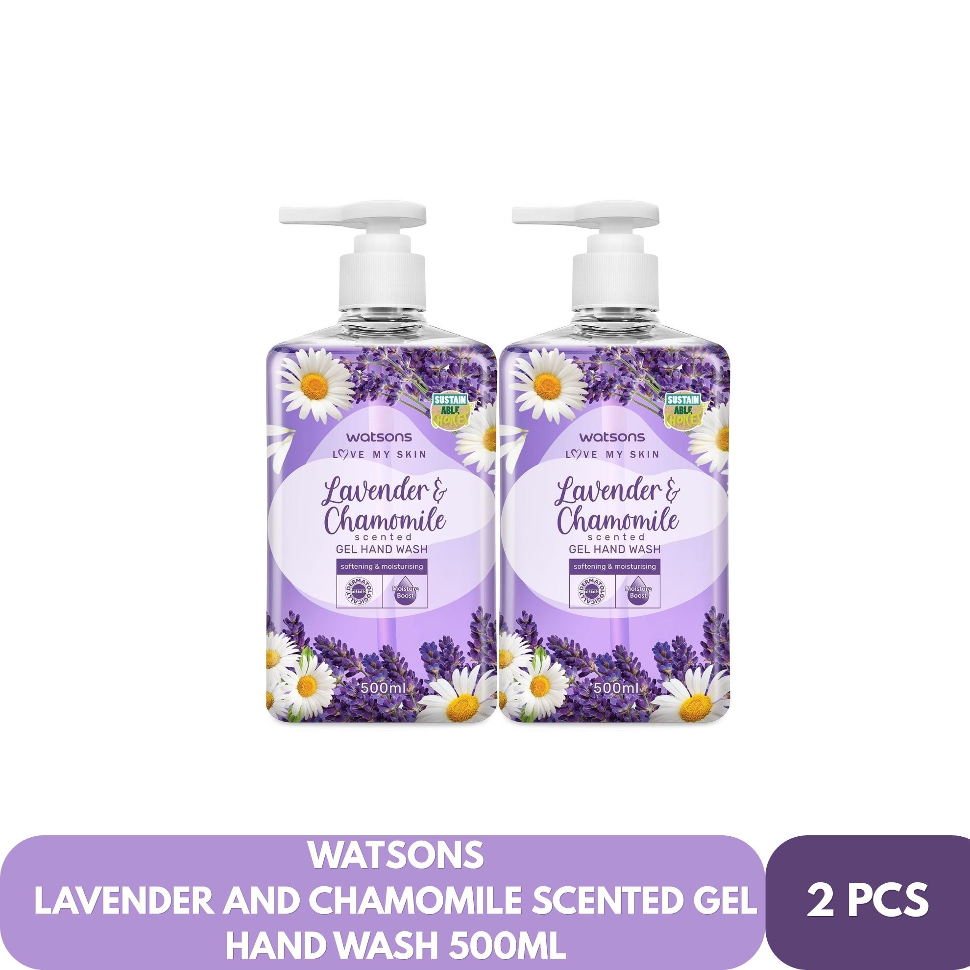 WATSONS, WATSONS Lavender and Chamomile Scented Gel Hand Wash 500ml X2 ...