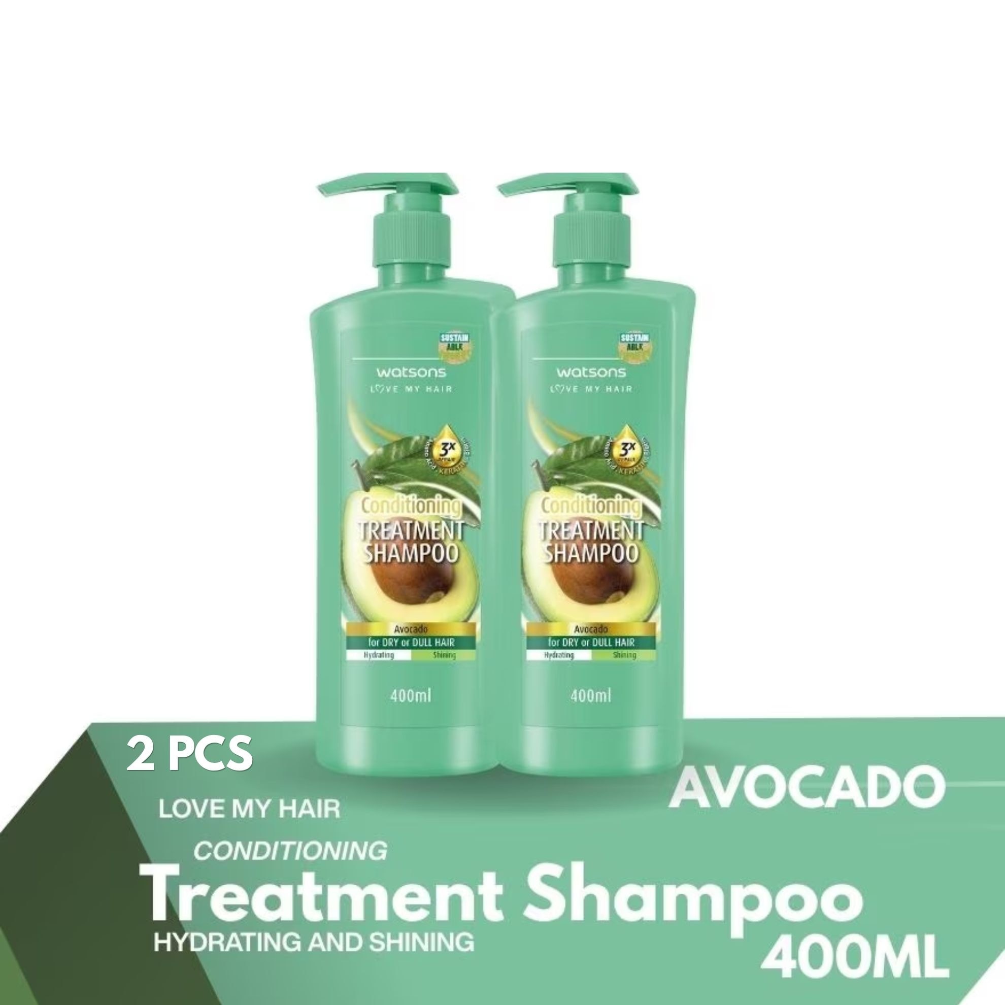WATSONS, WATSONS Avocado Extract Treatment Shampoo 400ml X2- Bundle ...
