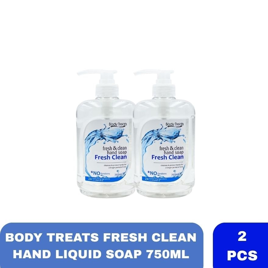 BODY TREATS, BODY TREATS Fresh and Clean Hand Liquid Soap 750ml x 2 ...