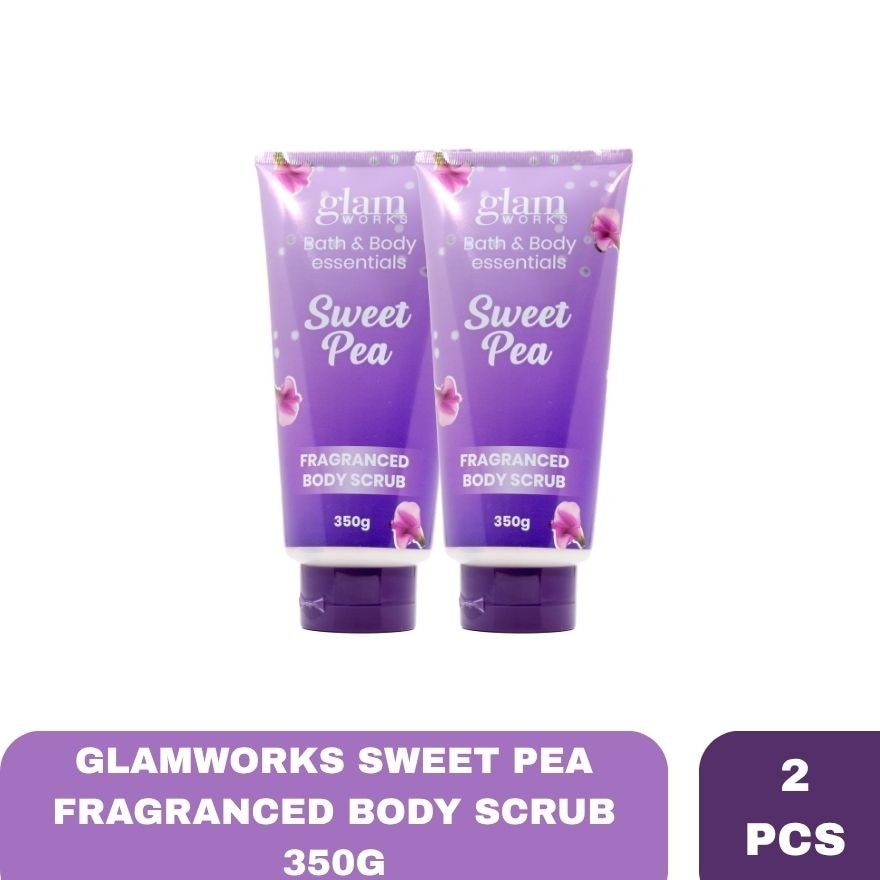 GLAMWORKS, GLAMWORKS Sweet Pea Fragranced Body Scrub 350g x 2 Bundle ...