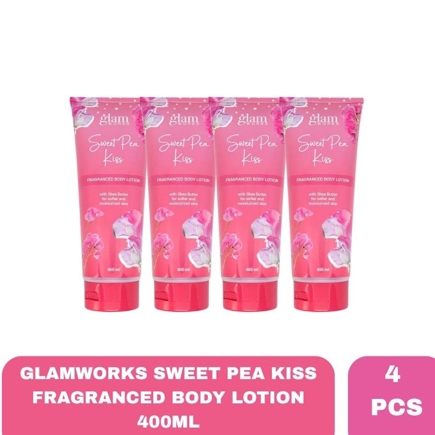 GLAMWORKS, GLAMWORKS Sweet Pea Kiss Fragranced Body Lotion 400ml x 4 ...