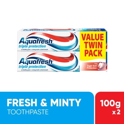 AQUAFRESH, Fresh and Minty Toothpaste 100ml Twin Pack | Watsons Philippines