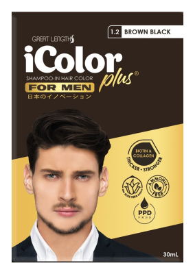 ICOLOR, Icolor Plus Shampoo-In Hair Color For Men Brown Black 30Ml ...