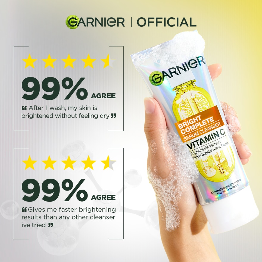 GARNIER, GARNIER Bright Complete Vitamin C Serum Cleanser 100ml ...