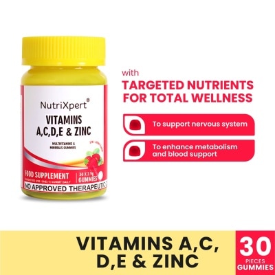 NUTRIXPERT, NutriXpert Multivitamins A,C,D,E & Zinc Gummies 30's ...