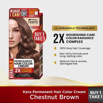 HAIRFIX, Hairfix Keragold Permanent Hair Color Cream 120Ml Chestnut ...