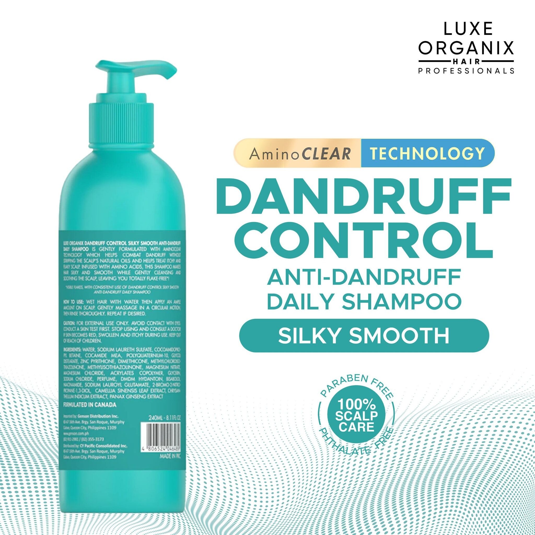 LUXE ORGANIX, Dandruff Control Silky Smooth Shampoo 240ml | Watsons ...