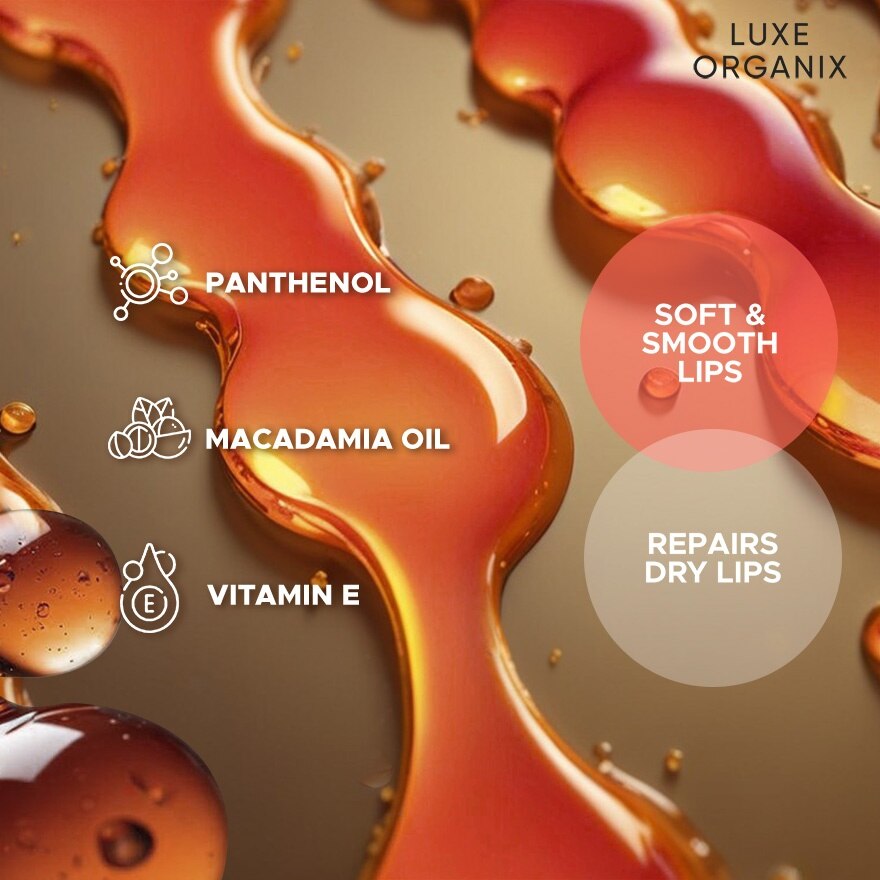 LUXE ORGANIX, LUXE ORGANIX Panthenol Therapy 24H Lip Serum Tinted Lip Essence Honey Glaze 10G ...