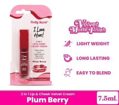 PRETTY SECRET, 2-In-1 Lip and Cheek Velvet Cream Plum Berry 3ML ...