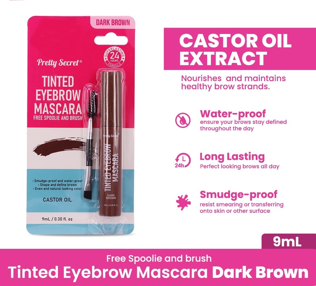 PRETTY SECRET, Tinted Eyebrow Mascara 9ML- Dark Brown | Watsons Philippines
