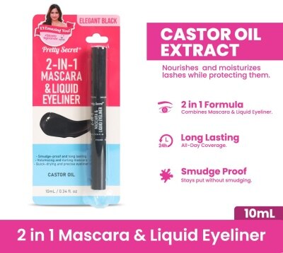 PRETTY SECRET, 2-in-1 Mascara and Liquid Eyeliner 10ML - Elegant Black ...