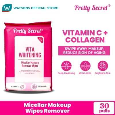 PRETTY SECRET, PRETTY SECRET Micellar Makeup Remover Wipes 30s ...