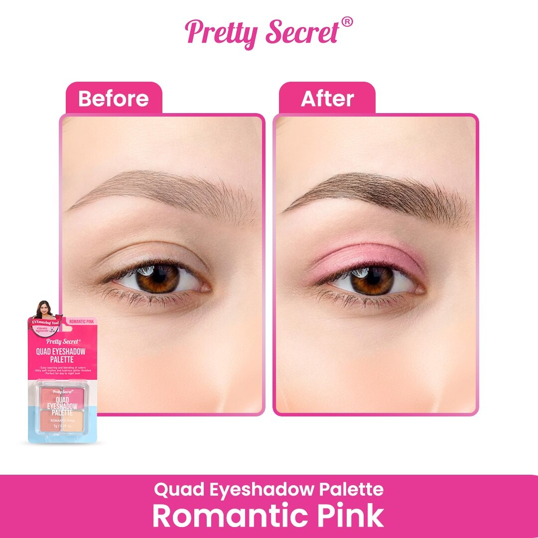 PRETTY SECRET, Quad Eyeshadow Palette - Romantic Pink 7g | Watsons ...