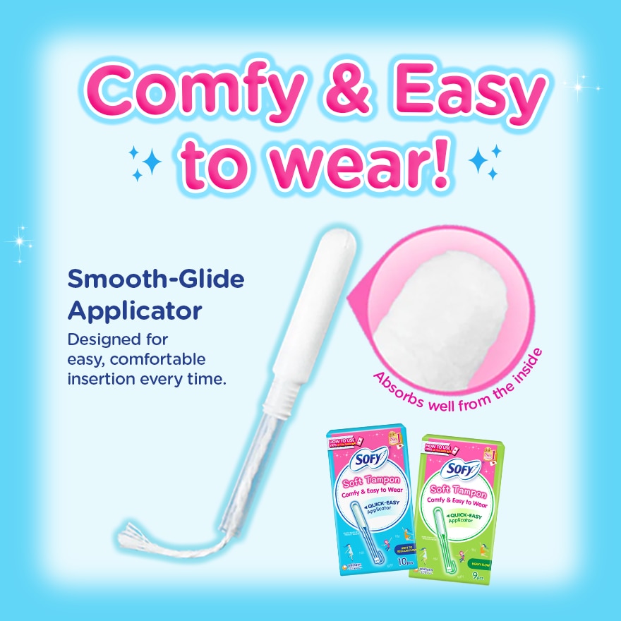 SOFY, SOFY Soft Tampon Light to Regular Flow 10s | Watsons Philippines
