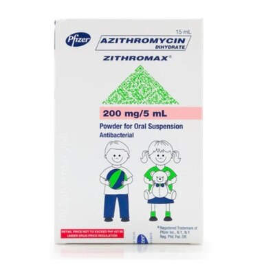 ZITHROMAX, Azithromycin Dihydrate Oral Suspension 200mg/5mL 15mL ...