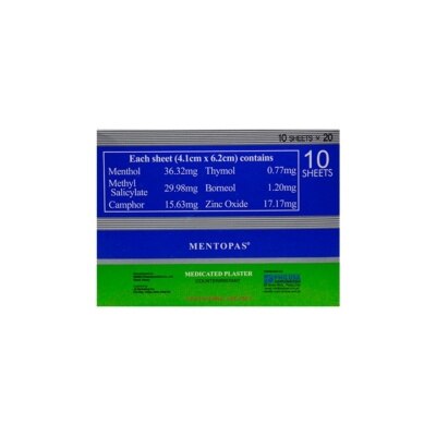 MENTOPAS, Medicated Plaster 10pcs/pack | Watsons Philippines