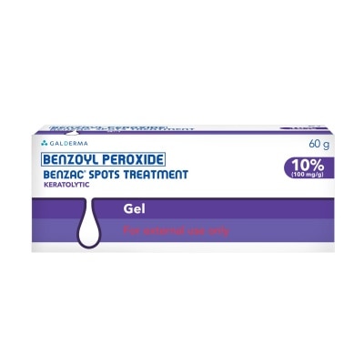 BENZAC, BENZAC Benzoyl Peroxide Spots Treatment Gel 10% 60gm Anti-Acne ...