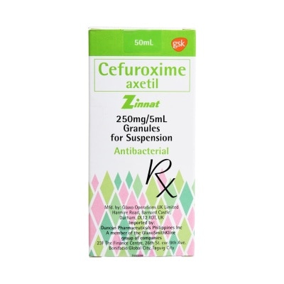 ZINNAT, Cefuroxime Axetil 250mg/5mL Granules for Oral Suspension 50mL ...