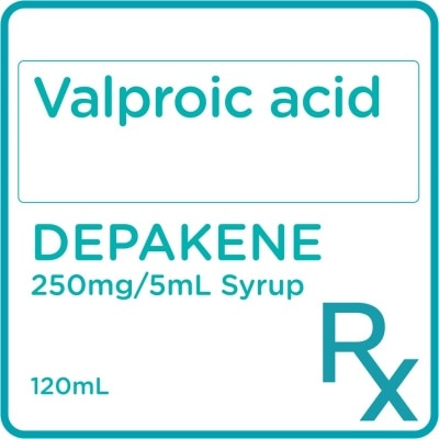 DEPAKENE, Valproic Acid 250 mg/5 mL Syrup 120 mL [PRESCRIPTION REQUIRED ...