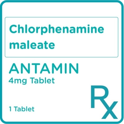 ANTAMIN, Chlorphenamine maleate 4mg 1 Tablet [PRESCRIPTION REQUIRED ...