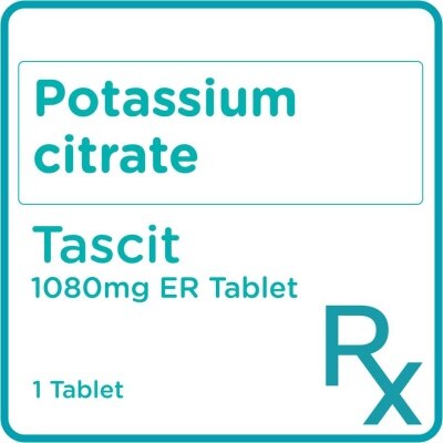 TASCIT, Tascit Potassium Citrate 1080mg 1 Tablet [Prescription Required ...