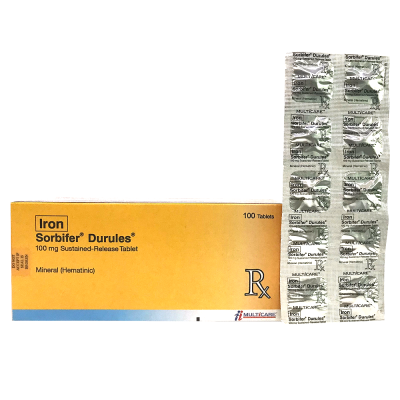 SORBIFER, SORBIFER Durules Iron 100mg Sustained-Released Tablet (sold ...