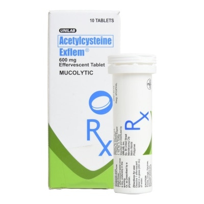 EXFLEM, Acetylcysteine 600mg 10 Effervescent Tablets [PRESCRIPTION ...