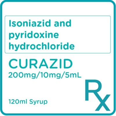 CURAZID, Isoniazid and Pyridoxine Hydrochloride 200mg/10mg/5mL 120ml ...