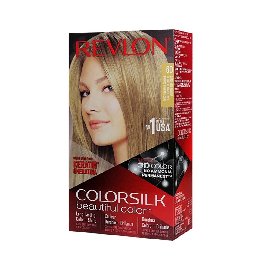 REVLON ColorSilk Beautiful Color 3D Color Gel Technology Permanent No Ammonia 60 Dark Ash Blonde Watsons Philippines
