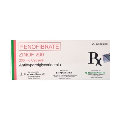 ZINOF, ZINOF Fenofibrate 200Mg Sold Per Piece [PRESCRIPTION REQUIRED ...