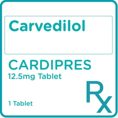 CARDIPRES, Cardipres Carvedilol 12.5mg 1 Tablet [Prescription Required ...