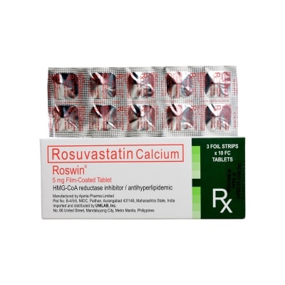 ROSWIN, Rosuvastatin Calcium 5mg 1 Tablet [PRESCRIPTION REQUIRED ...
