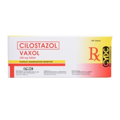 VAXOL, Cilostazol 100mg Tablet [PRESCRIPTION REQUIRED] (sold per piece ...
