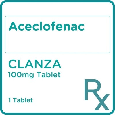 CLANZA, Aceclofenac 100 mg 1 Tablet [PRESCRIPTION REQUIRED] | Watsons ...