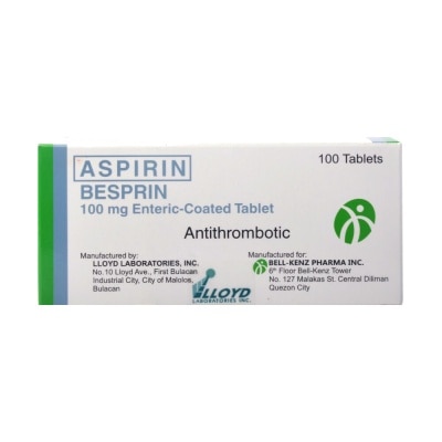 BESPRIN, Aspirin 100Mg 1 Tablet [PRESCRIPTION REQUIRED] | Watsons ...