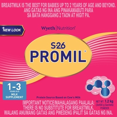 S26, PROMIL® THREE Milk Supplement for Kids 1-3 Years Old 1.2kg ...