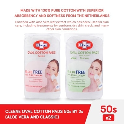 CLEENE, Oval Pads Classic and Aloevera 50s x 2 packs | Watsons Philippines