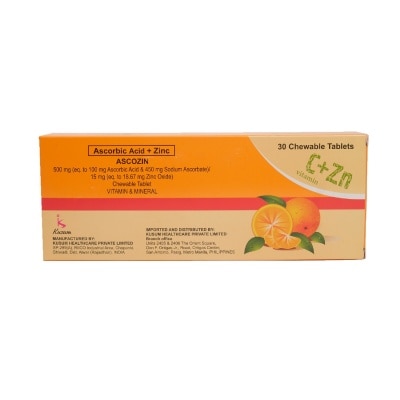 ASCOZIN, Acozin Chewable Tablet 30s | Watsons Philippines