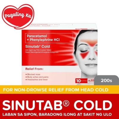 SINUTAB, SINUTAB Cold 500mg/5 mg Film-Coated Tablet Sold Per Piece ...
